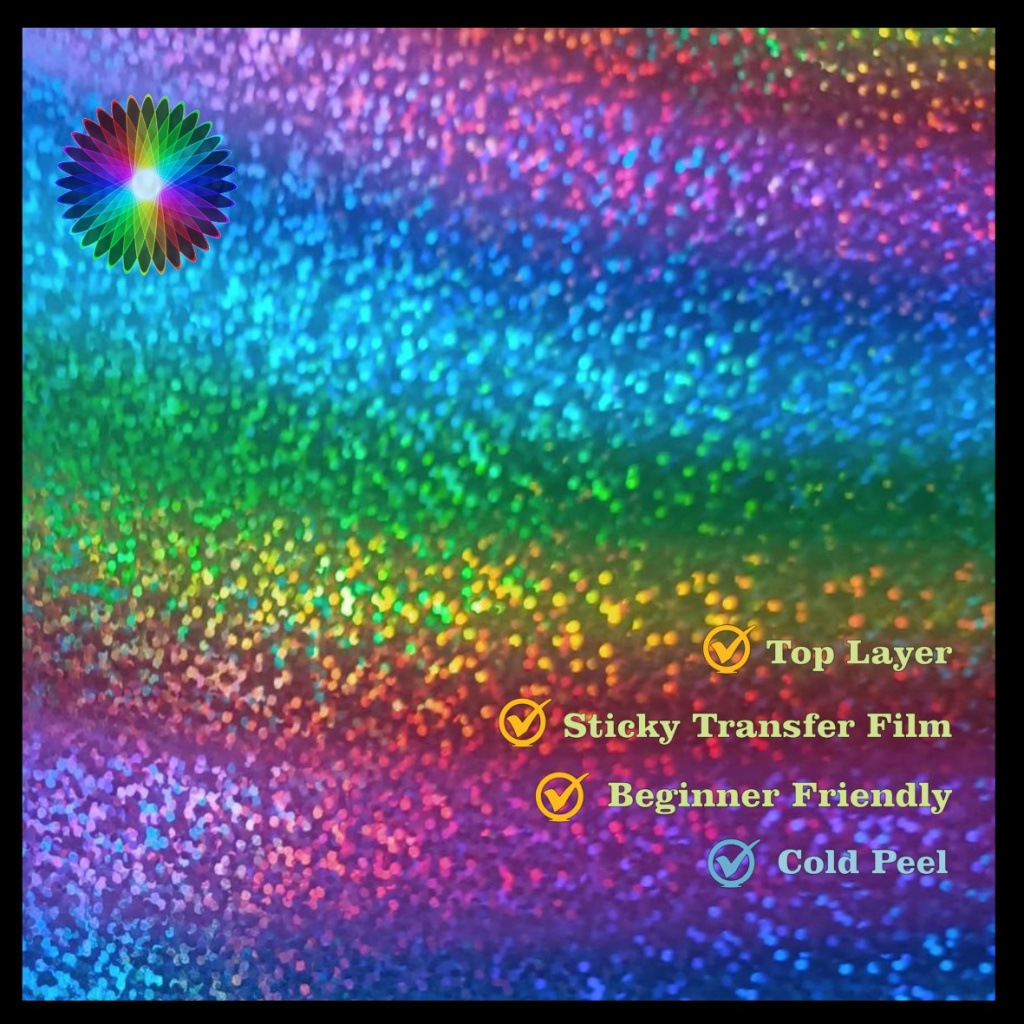 Soft Metallic Foil - Rainbow Flake Foil HTV - Knight HTV