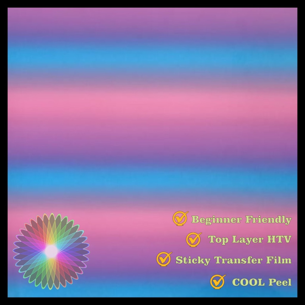 Pattern PU - Ombre Pink/Blue - Knight HTV