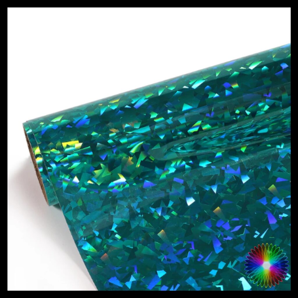 Crystal Prism Holographic Adhesive Vinyl - Cyan - Knight HTV