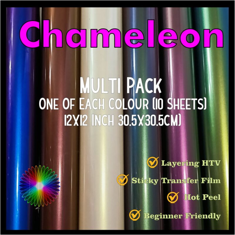 Chrome Metallic HTV - Variety Pack 4 Sheets - Knight Heat Transfer Vinyl