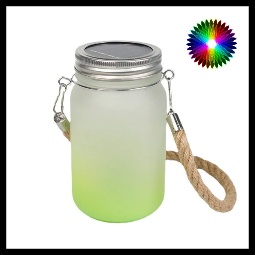 Sublimation Solar-Powered LED Gradient Coloured Mason Jar Lights ...