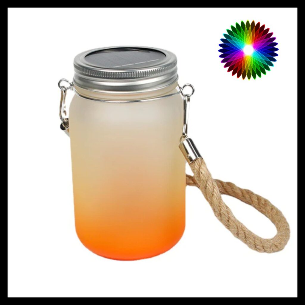Sublimation Solar-Powered LED Gradient Coloured Mason Jar Lights ...