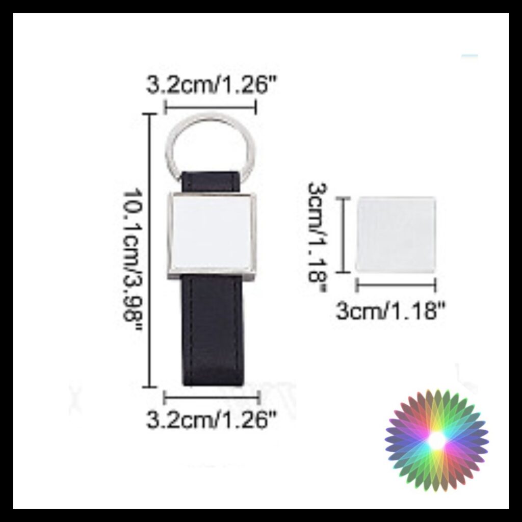 Sublimation Key Chain With Black Leather PU Strap - Knight HTV