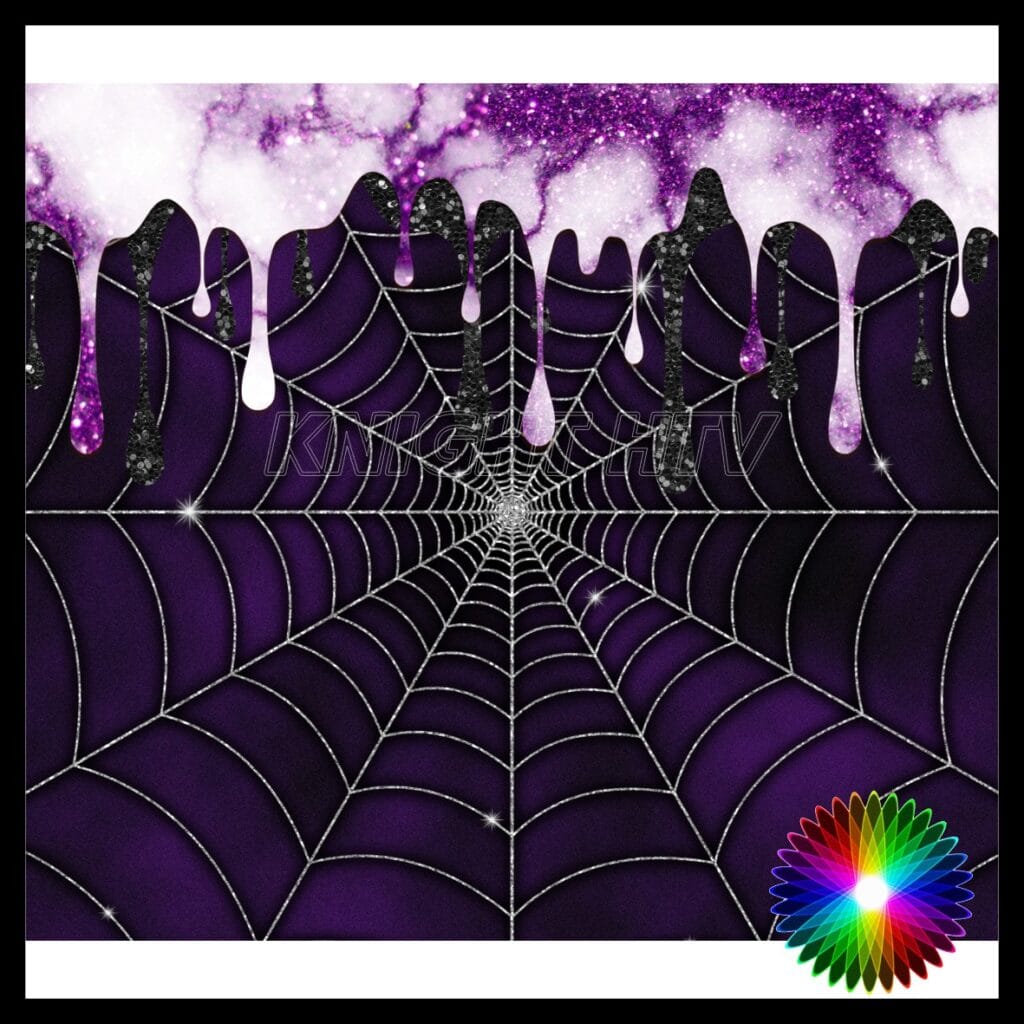 20oz Skinny Sublimation Tumbler Wrap Print - Purple Glitter Drip Web ...